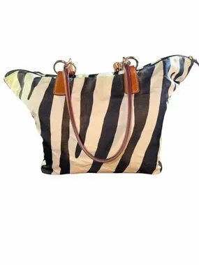 Dooney & Bourke | Bags | Dooney Bourke Zebra Print Nylon Shopper Tote ...
